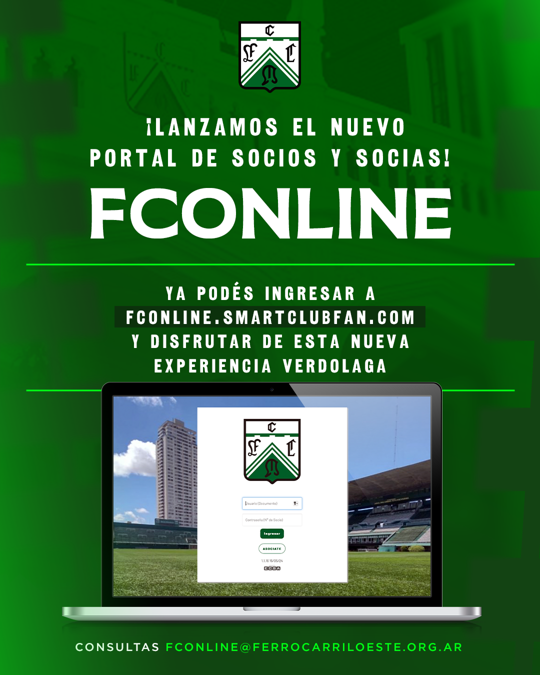 FCONLINE, EL NUEVO PORTAL DE SOCIOS/AS – Club Ferro Carril Oeste